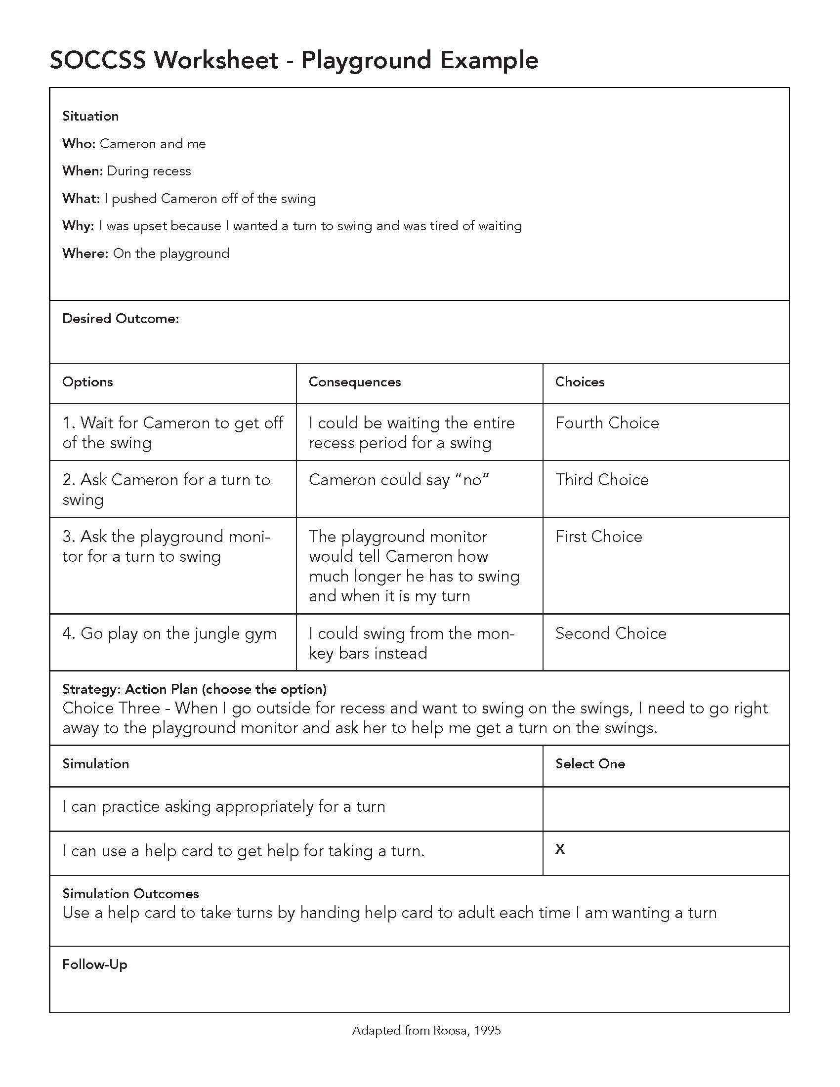SOCCSS: Situation, Options, Consequences, Choices, Strategy, Simulation ...